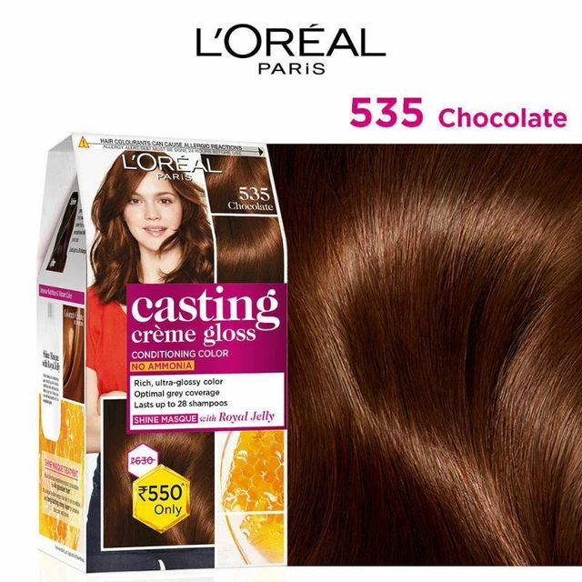 L'OREAL PARIS CASTING Creme Gloss Hair Color - Chocolate 535 (87.5gm ...