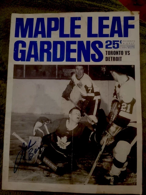 1964-65 JOHNNY BOWER Autograph Program Cover Toronto Maple Leafs Nhl Hockey Hhof $60.00 ...