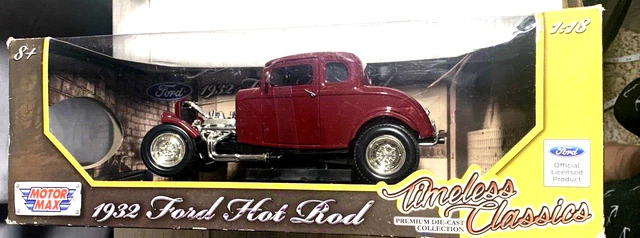 MOTOR MAX 1932 Ford Hot Rod V-8 Die-Cast 1:18 $48.95 - PicClick