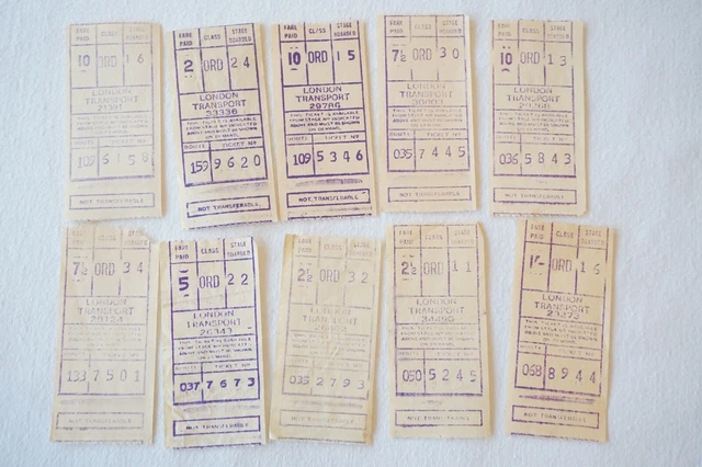 LONDON TRANSPORT GIBSON Machine Bus Tram Ticket x10 Ref A33 £14.99 ...