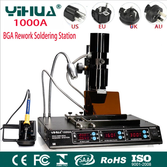 1000A BGA REWORK Soldering Station IR SMD Solder Iron Lead-Free Repair ...