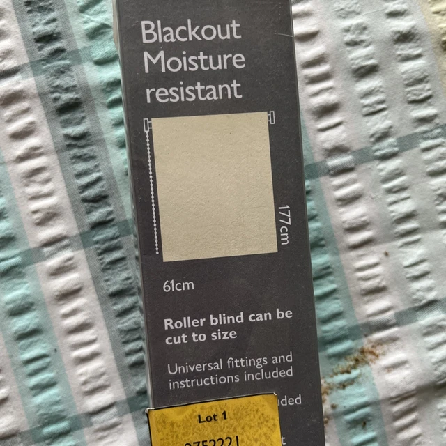 JOHNLEWIS CREAM BLACKOUT Moisture Resistant Roller Blind 177x61 CM in ...