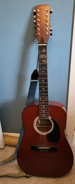 VINTAGE ANGELICA 12 string (Steel) guitar made in Korea with black case ...