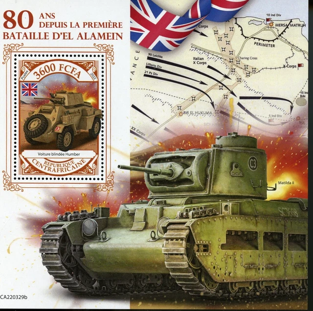 CENTRAL AFRIQUE 2022 80th Anniversaire De The Battle Of Alamein S/Feuille EUR 19,87 - PicClick FR