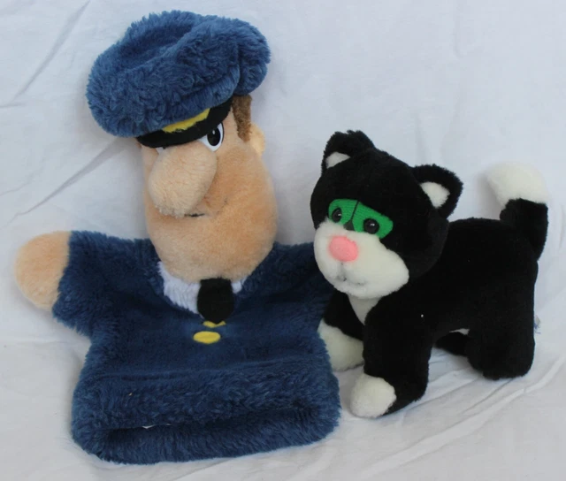 VINTAGE PLUSH POSTMAN Pat Hand Puppet and Jess the Cat Toy £9.99 ...