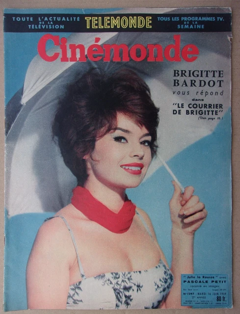 CINÉMONDE N°1297 DE 1959: Brigitte Bardot-Pascale Petit-Jean Gabin ...