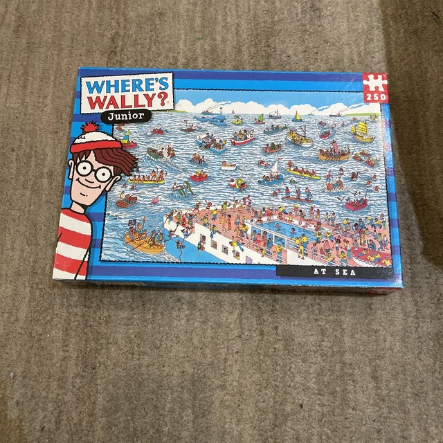 WHERE'S WALLY AT SEA Junior Jigsaw Puzzle 250 pieces Find Wally Seaside ...