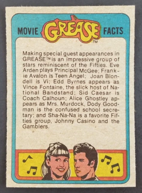 GREASE 1976 EVE Arden as Principal McGee Movie Topps Card #37 (NM) £1. ...