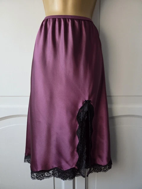 LADIES VTG M&S Plum Silky Satin Polyester Half Slip Size 12 £5.00 ...