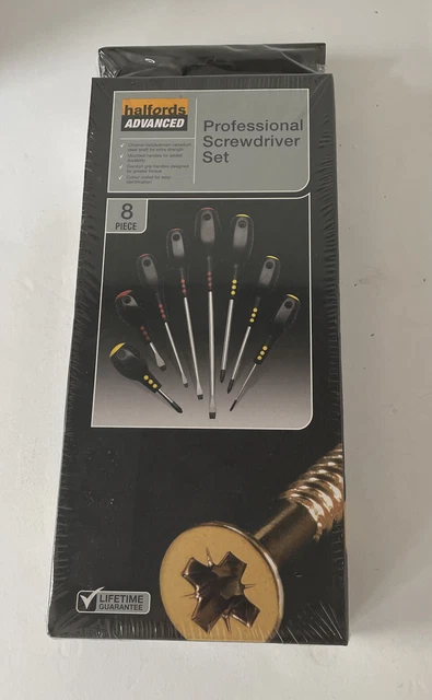 HALFORDS ADVANCED 8 Piece Professional Screwdriver Set New And Sealed £ ...