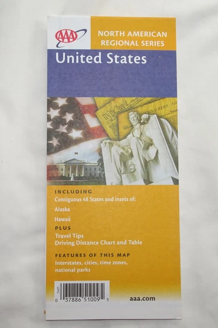 2005 AAA ROAD Map of the United States with Driving Timetables and Tips ...