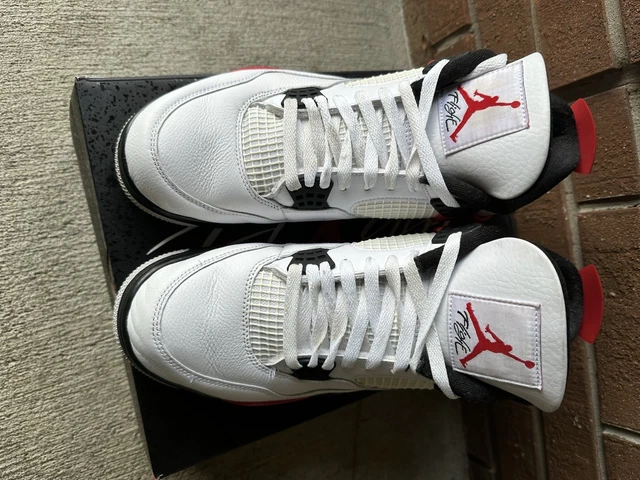 AIR JORDAN 4 Retro Mid Red Cement Black White Size 11.5 Men’s DH6927 ...