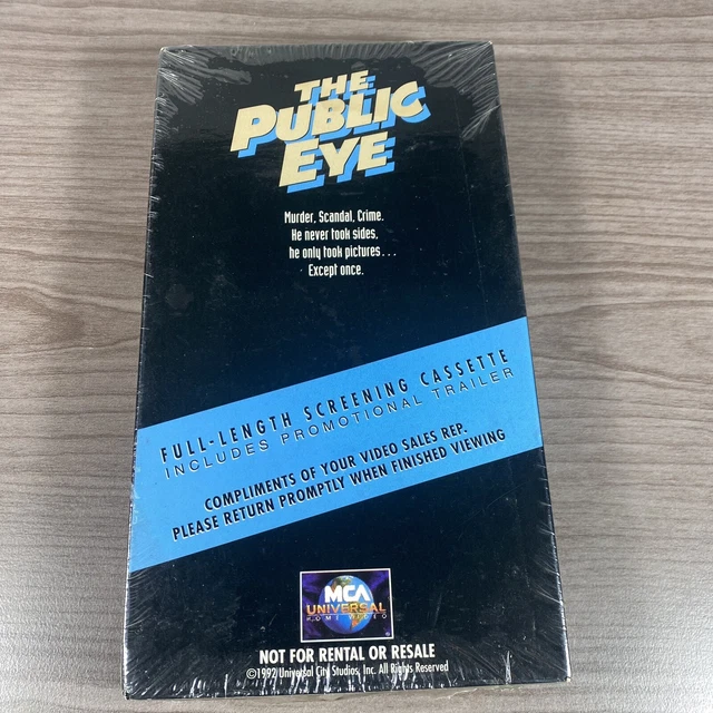 THE PUBLIC EYE VHS Movie Screener Promo Demo 1992 Joe Pesci Partially ...