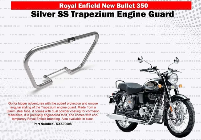 ROYAL ENFIELD NEW Bullet 350 "Silver Trapezium Engine Guard" EUR 169,62 ...