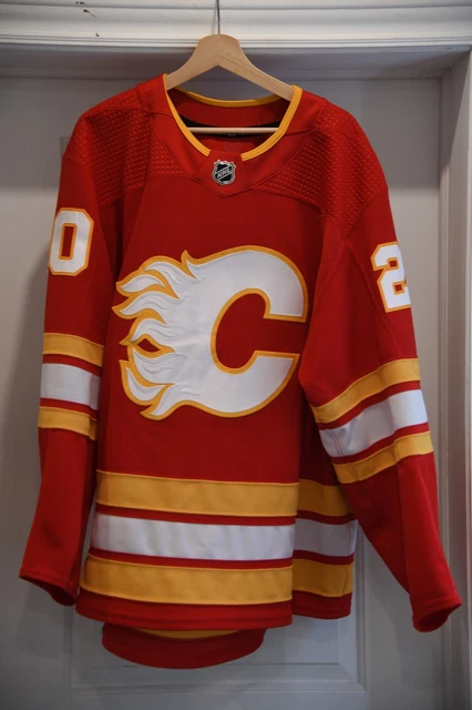 GAME WORN CALGARY Flames Adidas MIC Blake Coleman size 56 Home with COA ...