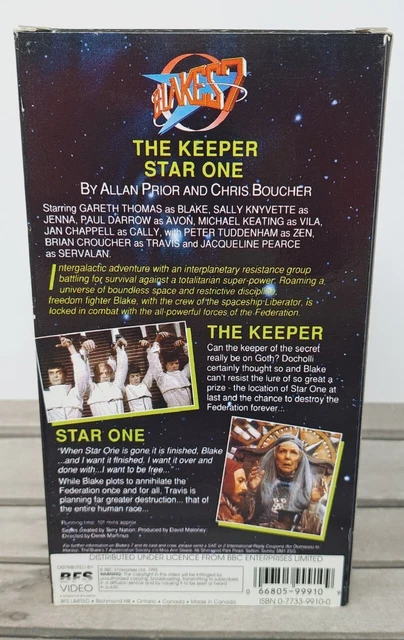 BLAKE'S 7 VHS - BBC Cassette #13 The Keeper + Star One - VTG Sci-Fi ...