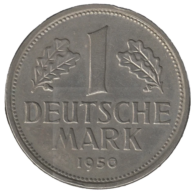 1950 J GERMANY – 1 Mark Coin – Federal Republic – Hamburg Mint £5.00 ...