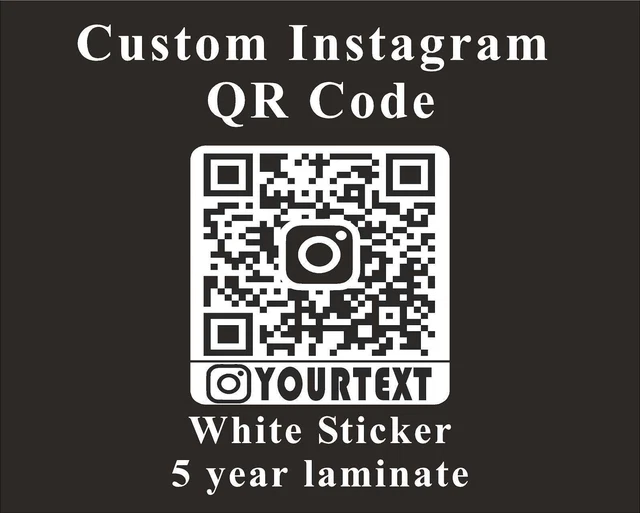 CUSTOM INSTAGRAM QR Code Labels Printed 1" - 12" (choose size) (Vinyl ...