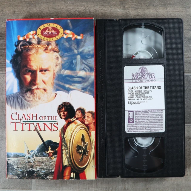 CLASH OF THE Titans VHS Movie Tape Sci Fi Fantasy Harry Hamlin Burgess Meredith £4.62 - PicClick UK