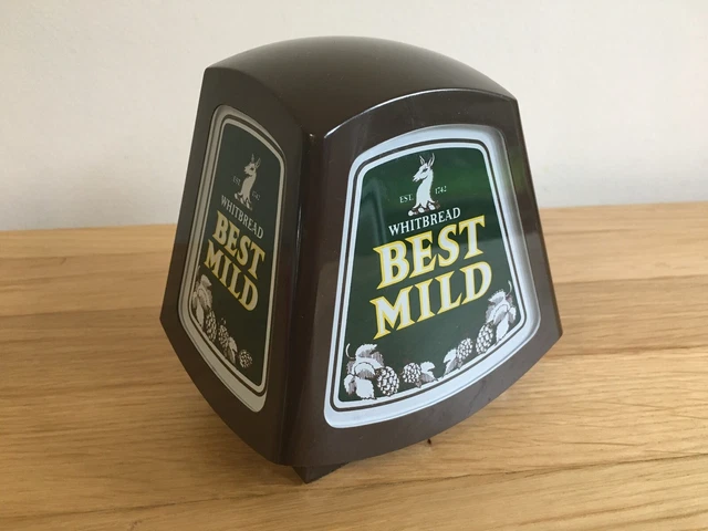 VINTAGE WHITBREAD BEST Mild Ale Bar Top Beer Pump Head Light Sign ...