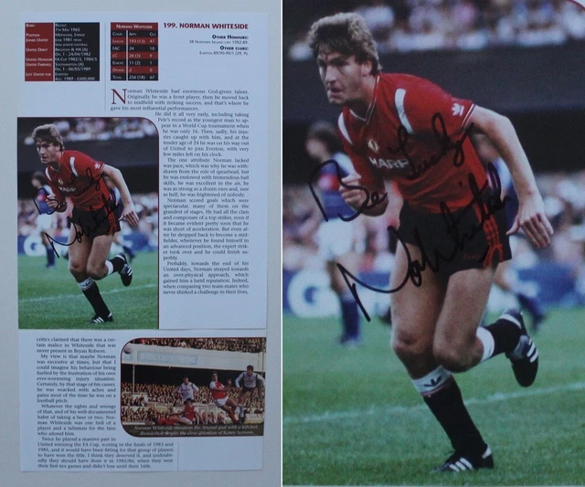 BRYAN ROBSON & Norman Whiteside Signed Manchester United Profiles + COA ...