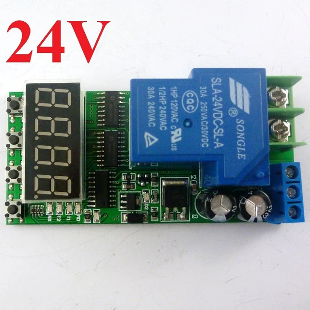 DC 24V 30A High Power Multifunction Cycle Timer Delay Relay PLC Module ...