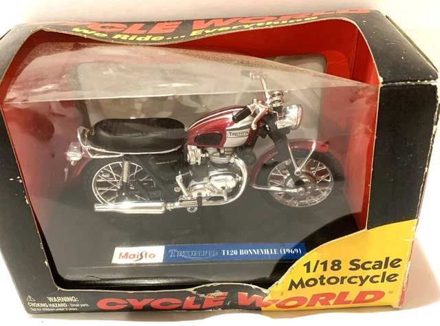 MOTO MAISTO DIECAST 1969 Triumph T120 Bonneville échelle 1:18 EUR 6,52 - PicClick FR