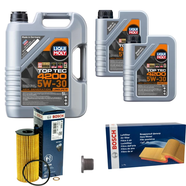 BOSCH INSPEKTIONSPAKE 7 L Liqui Moly Top Tec 4200 5W-30 pour BMW Série ...