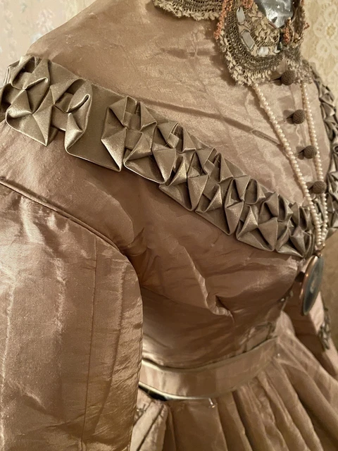 ORIGINAL PERIOD CIVIL War 1860 Luxurious Watered-Silk Moire Taffeta ...