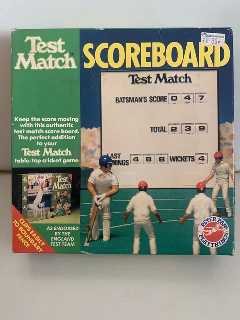 VINTAGE TEST MATCH Table-Top Cricket Game Scoreboard Peter Pan ...