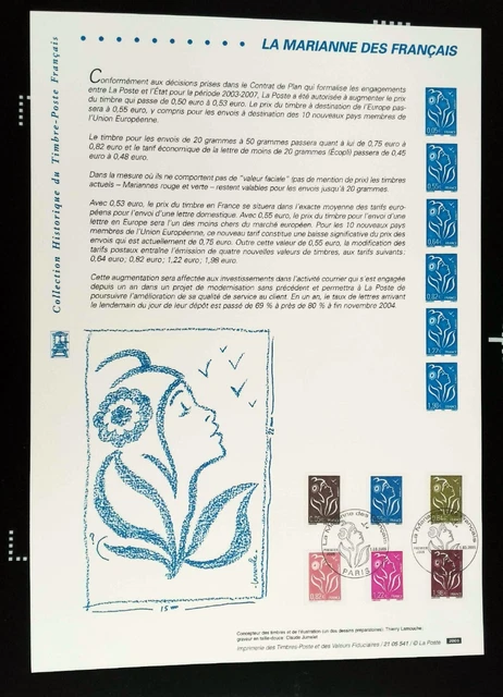 LA MARIANNE DES FRANCAIS 2005 FRANCE Document Philatélique Officiel ...