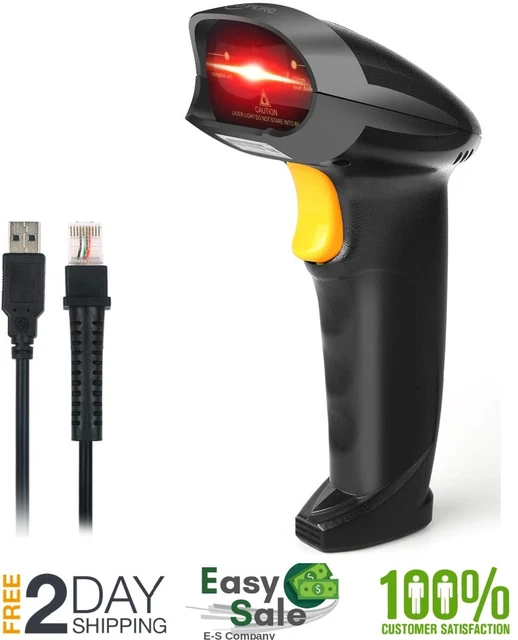 HANDHELD USB BARCODE Scanner Wired Automatic 1D Bar Code Reader Store ...