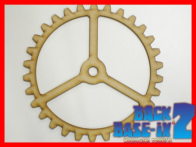 MDF WOODEN SHAPES Cogs 200mm High 3mm Thick Custom Cut x 3 pieces EUR 9 ...