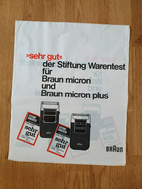 BRAUN MICRON / micron plus Plastiktüte Einkaufstüte von 1983 unbenutzt ...