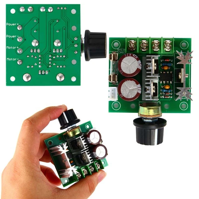 DC 12-40V MAX 10A PWM DC Motor Speed Controller With Knob Switch ...