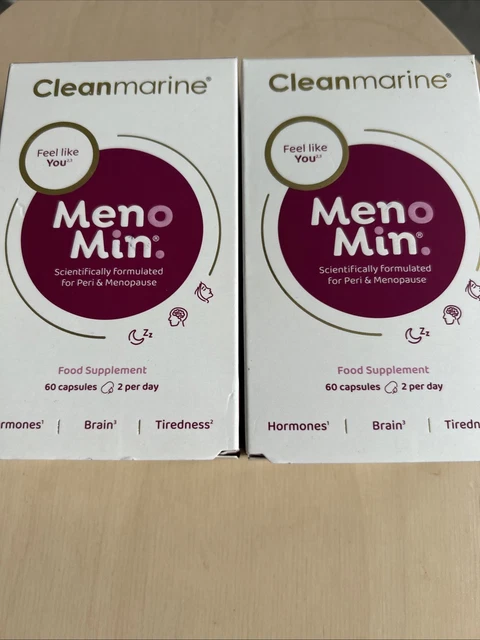 CLEANMARINE MENO MIN For Women 120 Capsules X2 60 Packs Menopause Peri ...