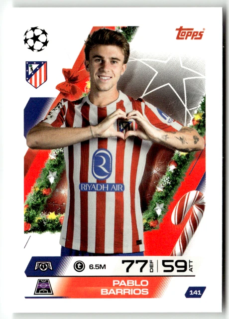 TOPPS MATCH ATTAX CL 2025-26 Numéro 141 Pablo Barrios Plain Letter Journal (Lot EUR 1,81 ...