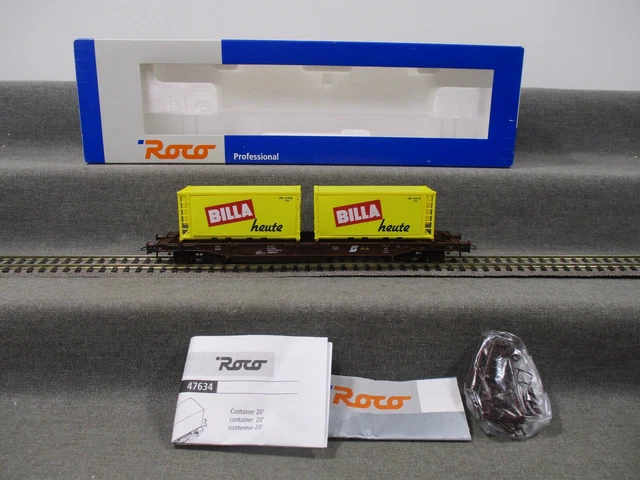 ROCO (SPUR H0) 47634 Güterwagen Taschenwagen der ÖBB mit Containern in ...