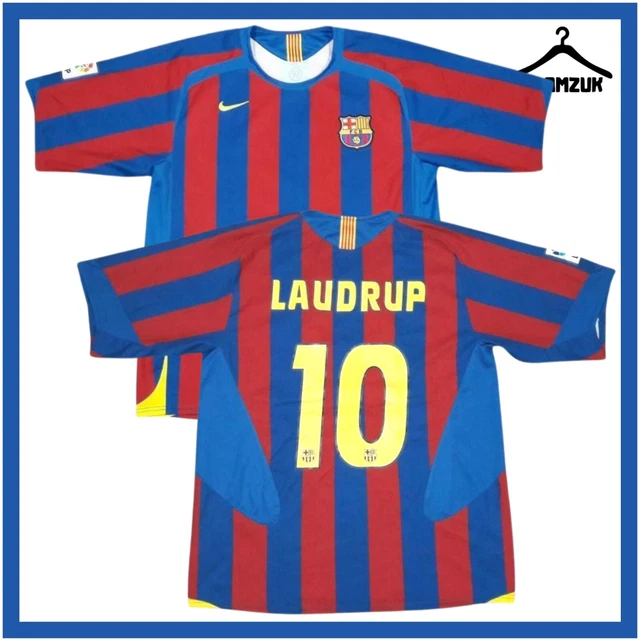 FC BARCELONA FOOTBALL Shirt Nike Large Home Kit Camiseta Jersey Laudrup ...