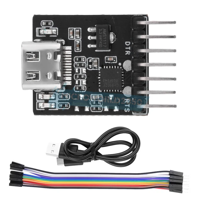 USB TO UART/RS232/RS485 Serial Burner Downloader Module CH910F Type C ...