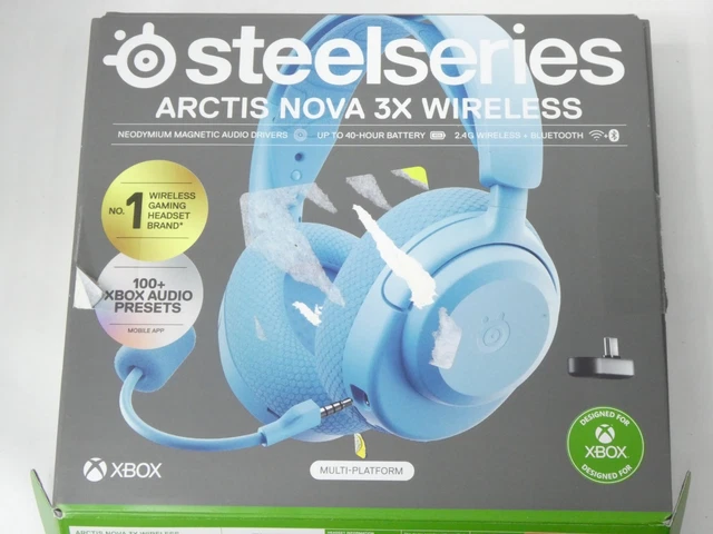 STEELSERIES ARCTIS NOVA 3X Wireless Gaming Headset For Xbox PC Aqua ...