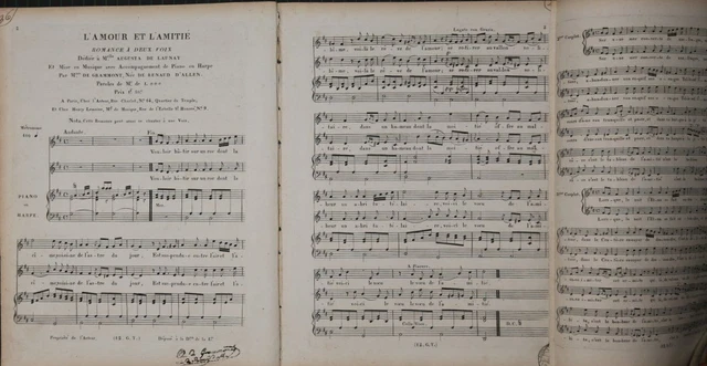 NOTENDRUCK &L`AMOUR ET l`Amitie" der Komponistin Renaud d`Allen ca ...