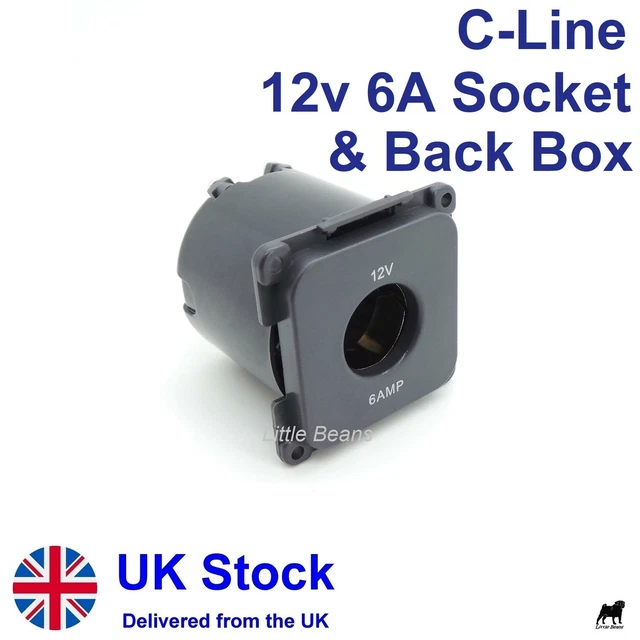 C-LINE 12V SOCKET Outlet + Back Box Cigarette Cigar Aux CBE Caravan VW ...