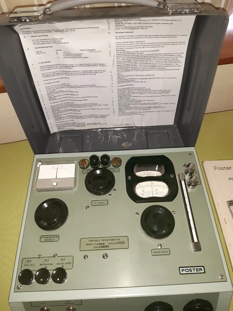 VINTAGE FOSTER PORTABLE POTENTIOMETER IN BOX/CASE model 3156-dpw £14.99 ...