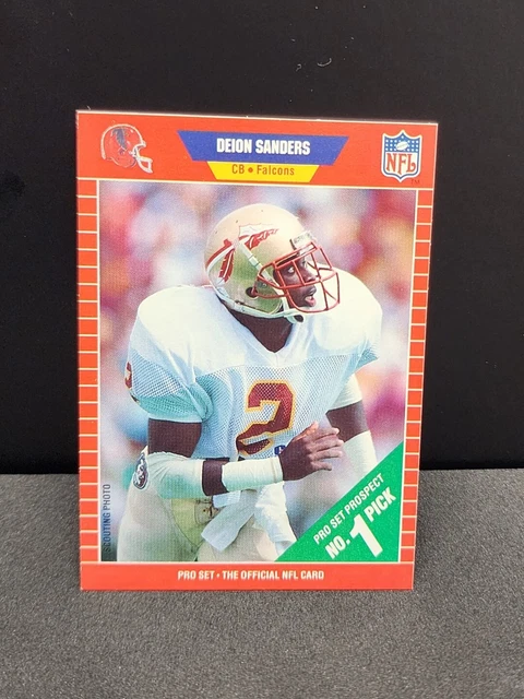 1989 89 PRO Set DEION SANDERS ROOKIE CARTE #486 COACH Prime RC Falcons ...