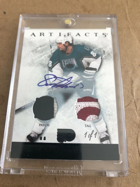 12/13 UD ARTIFACTS Eric Lindros Autograph Patch And Tag Card #1/1 $990. ...