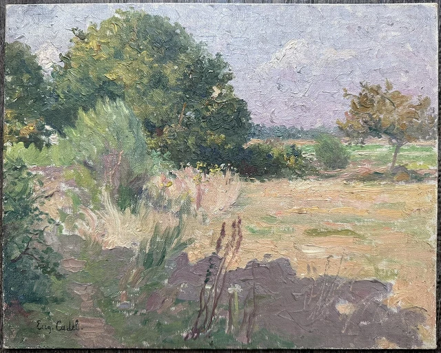CADEL EUGÈNE TABLEAU Ancien Paysage Campagne Arbre Peinture ...