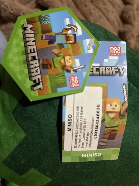 MINISO X MINECRAFT Zombie Plush Toy 10in/25cm Official Merch New With ...