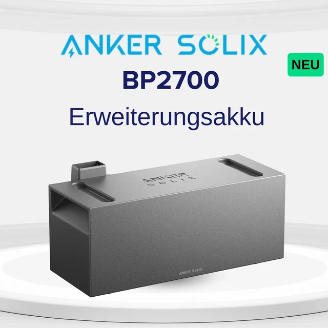 ANKER SOLIX BP2700 Erweiterungsakku 2700 Wh für Anker E1600 / E2700 Pro ...