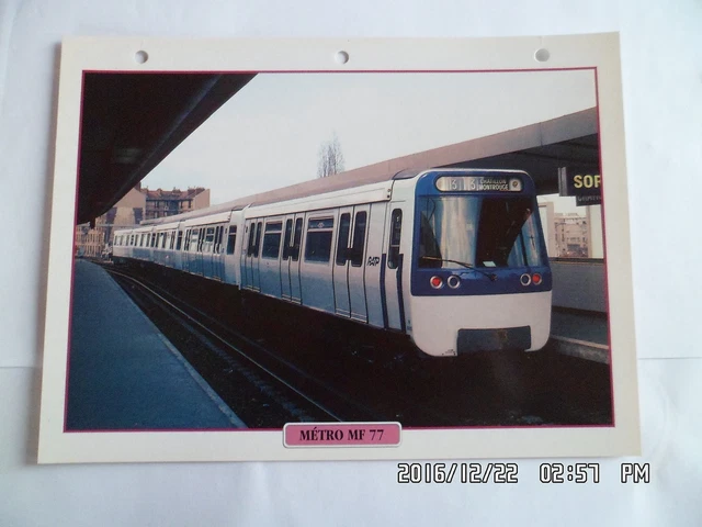 CARTE FICHE TRAIN Metro Mf 77 EUR 2,50 - PicClick FR